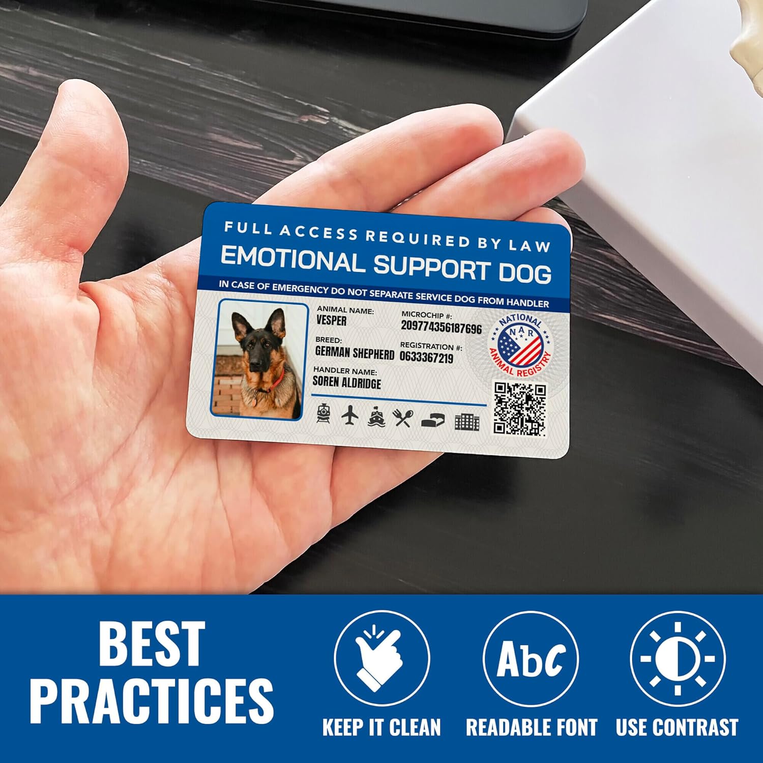 Service Dog Identification Card - BadgeZoo