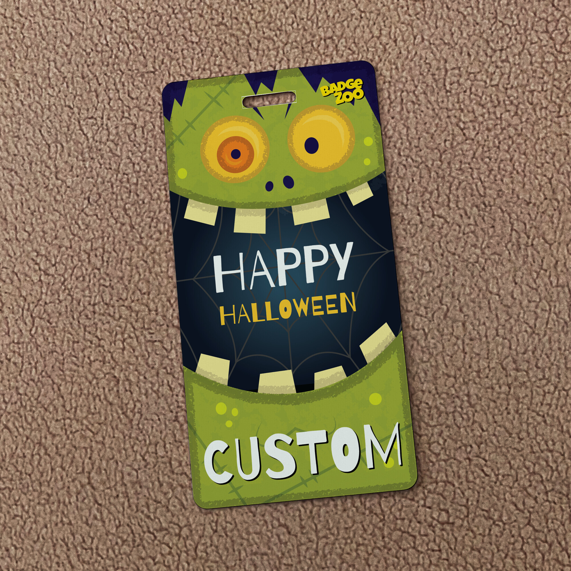 Green Monster Halloween Badge Buddy - BadgeZoo