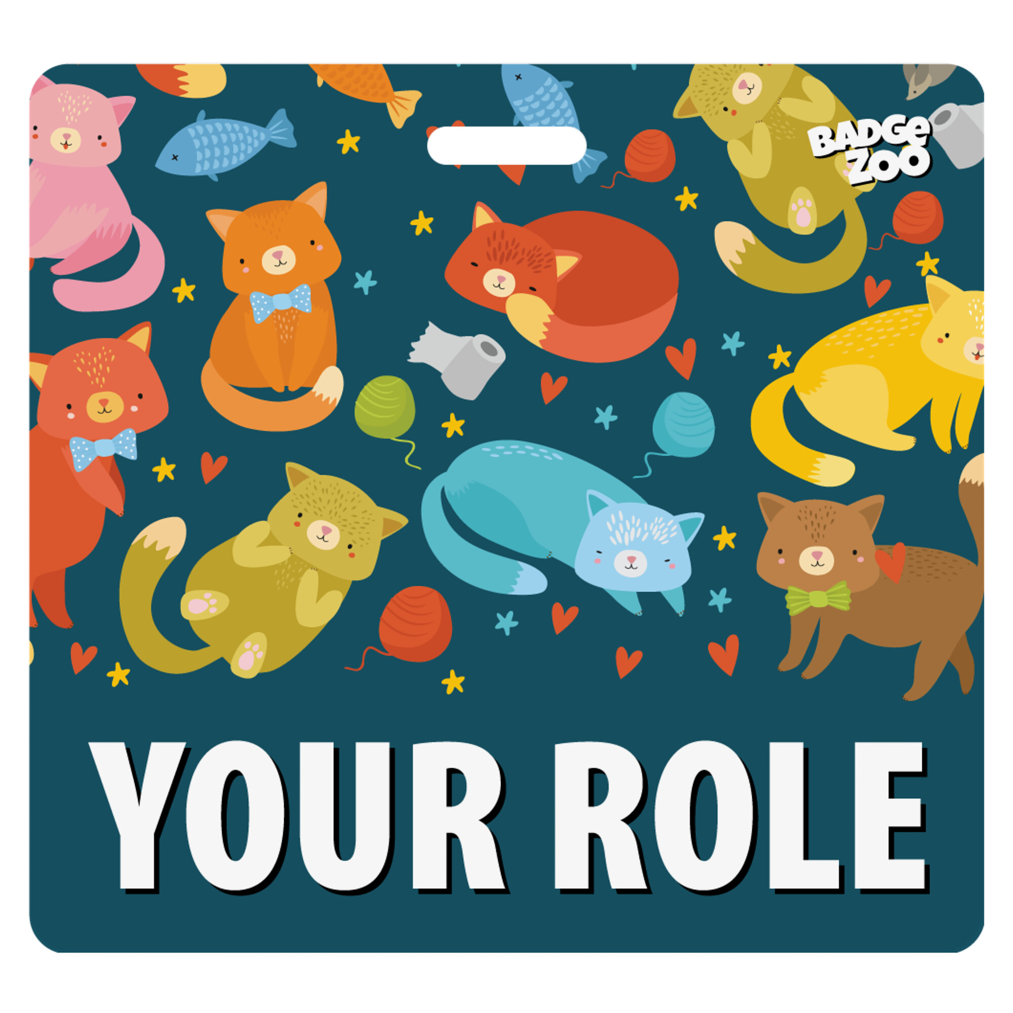 Colorful Kittens Pattern Badge Buddy - BadgeZoo