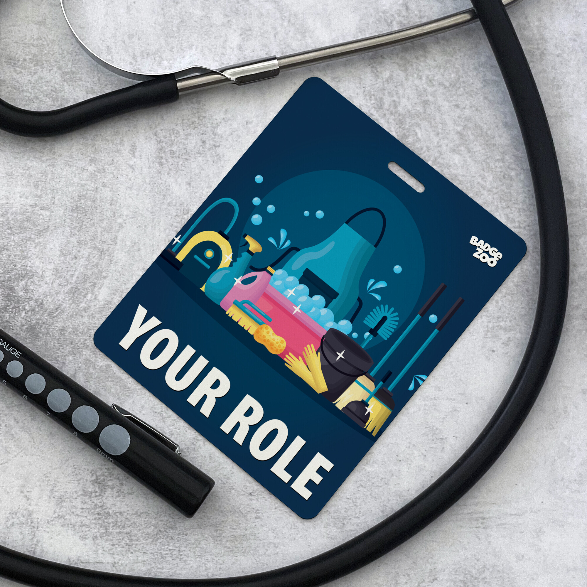 Janitorial Design Badge Buddy - BadgeZoo