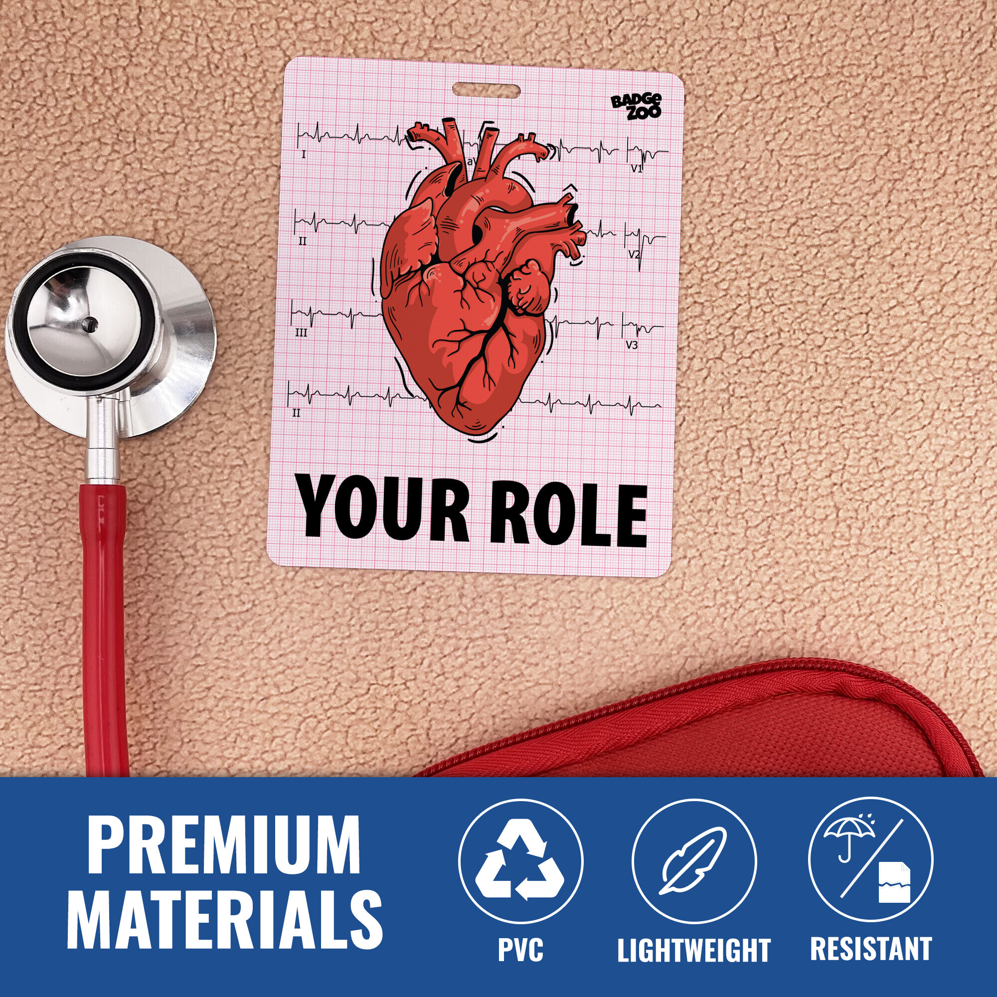 Cardiology EKG Heart Badge Buddy - BadgeZoo